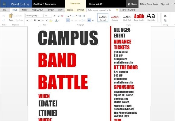 Event Flyer Template For Word Online