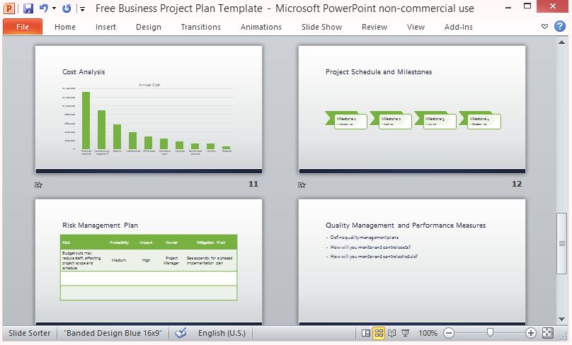 Free Business Project Plan Template for Microsoft PowerPoint