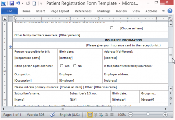 Free Patient Registration Form Template