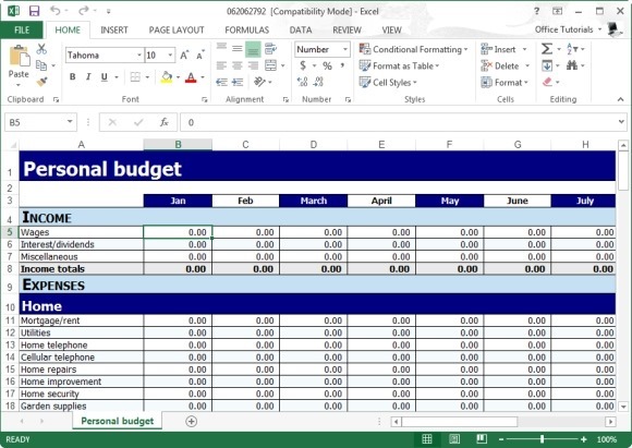 Free Personal Budget Planner Template For Excel