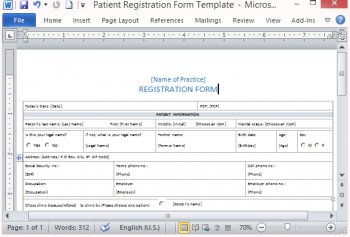 Free Patient Registration Form Template