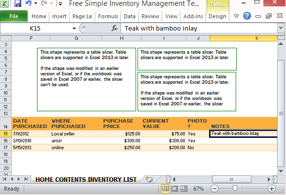 Free Simple Inventory Management Template for Excel