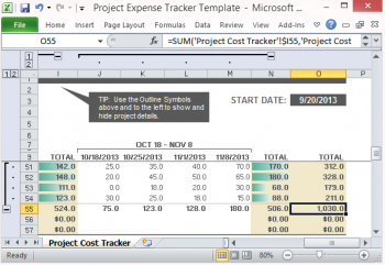 Project Expense Tracker Template for Excel