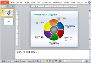 Flower Petal Diagram Template for PowerPoint