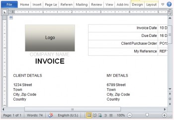 Free Invoice Template for Microsoft Word