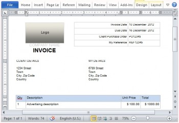 Free Invoice Template for Microsoft Word