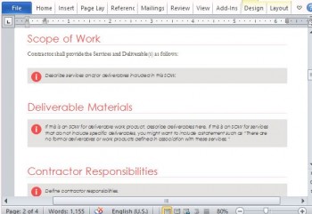 Statement Of Work Template for Microsoft Word