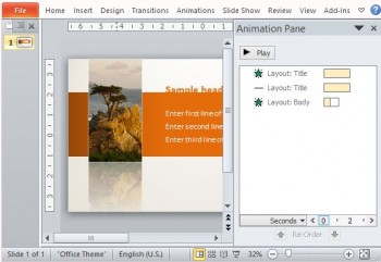 Animated PowerPoint Template With Sliding Text