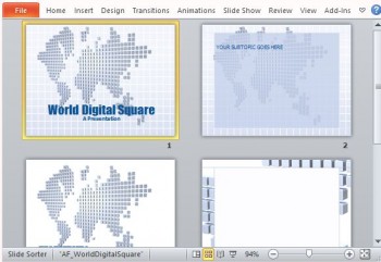 Digital World Map Template for PowerPoint