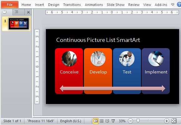 Continuous Picture List Template For PowerPoint