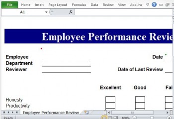 Performance Review Template for Microsoft Excel