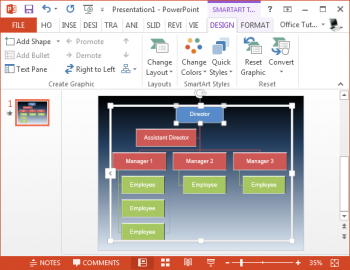 Free Animated Organizational Chart Template for PowerPoint