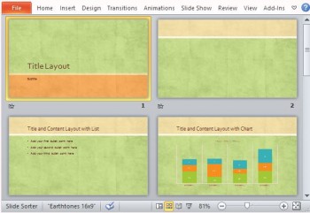 Widescreen Earth Tone Presentation Template for PowerPoint