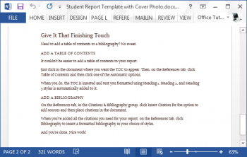 Free Student Report Word Template