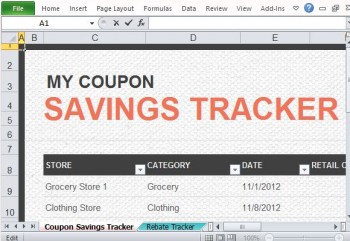 Coupon Rebate Tracker Template for Excel