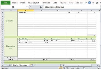 Baby Shower Planner for Excel