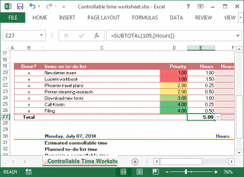 Controllable Time Calculator for Excel
