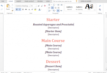 How to Make a Menu in MS Word