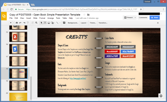 Open Book Google Slides Template