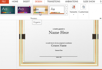 Free Course Completion Certificate PowerPoint Template