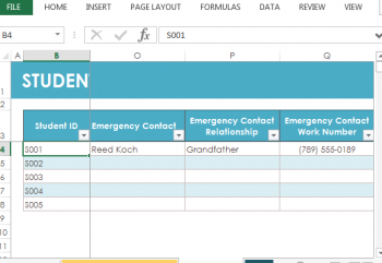 School Attendance Record Excel Template