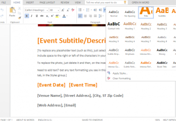 Party Event Announcement Template for Word