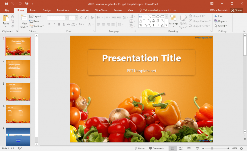 Free Various Vegetables PowerPoint Template