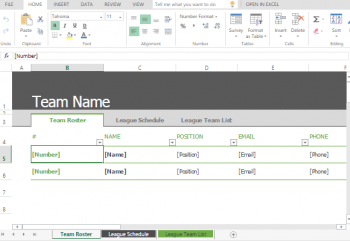 Sports Roster Excel Template