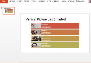 Vertical Picture List Diagram Template for PowerPoint